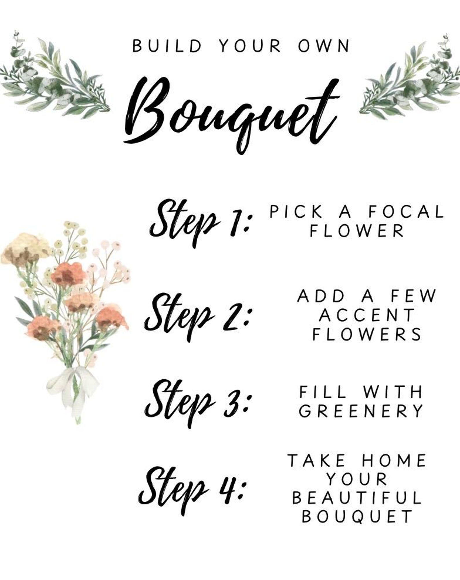 Build Your Own Bouquet Sign – Flower Bar Printable Sign – DIY Floral ...