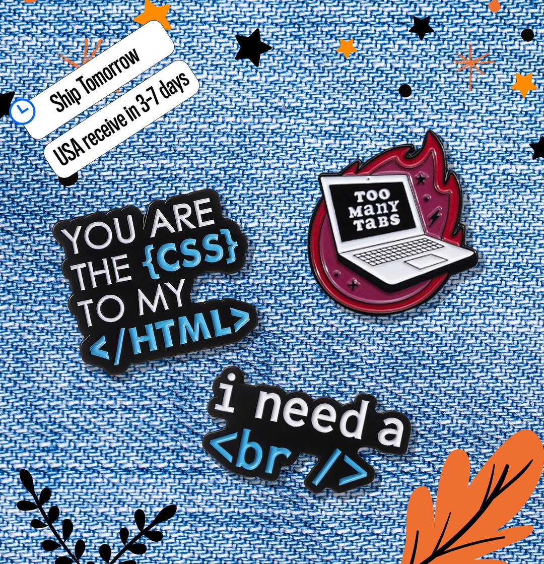 Code Like A Girl Programmer Code Letter Office Worker Enamel Pin Metal ...