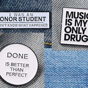 Funny Positive Quote Enamel Pin Gift for Friend Punk Icon Pin Badge ...