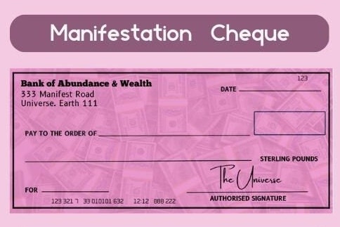 Money & Wealth Manifestation Cheque, Law of Attraction, Printable for ...