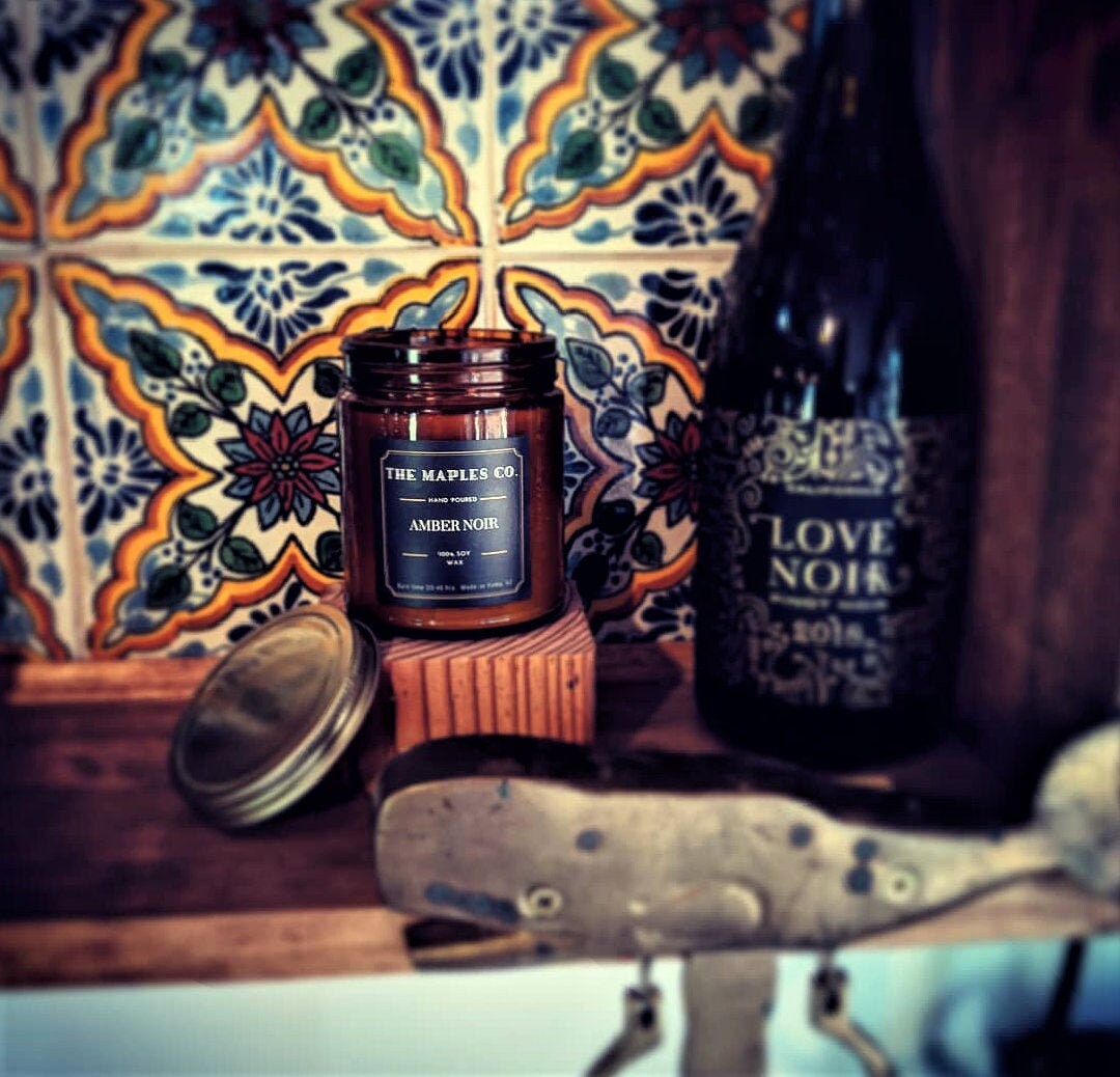 AMBER NOIR 8 oz. vela de cera de soja - Etsy España