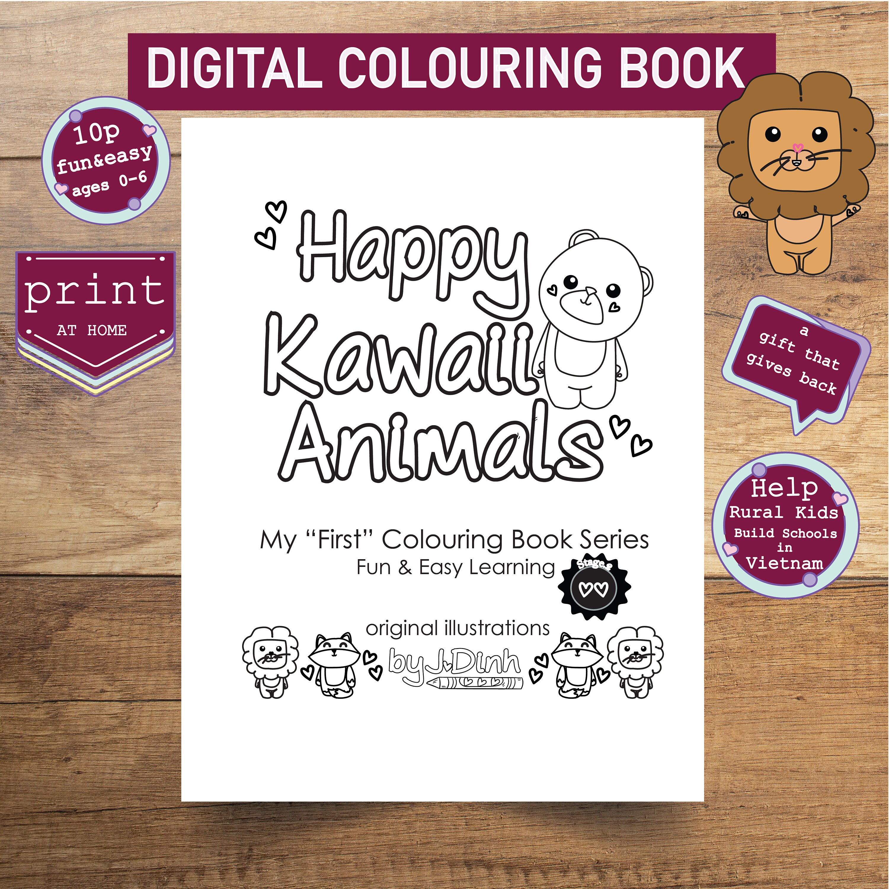 11 Pg Animal Coloring Book L Kawaii Animals Coloring Activity - Etsy