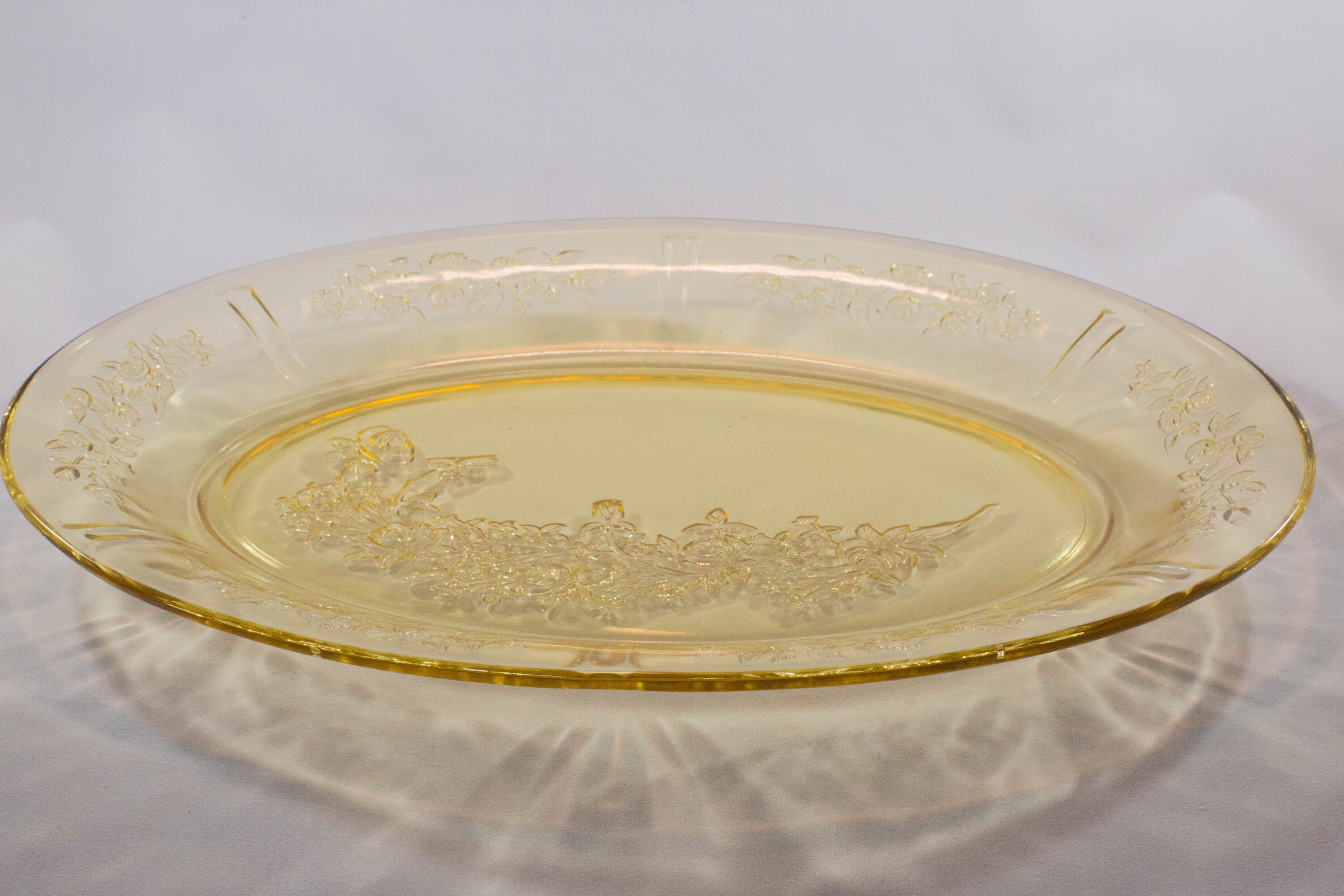 Yellow Depression Glass Plate - Etsy