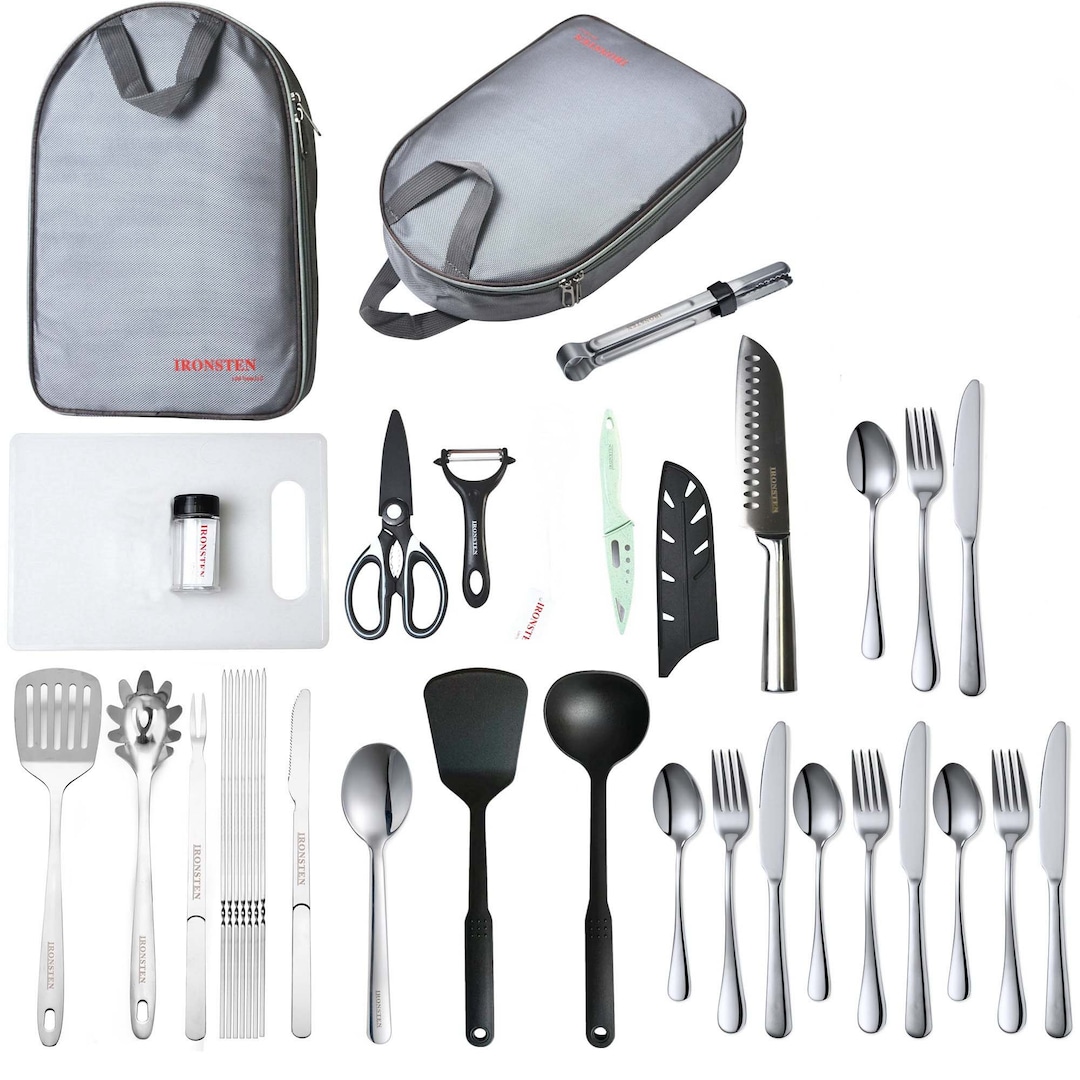 Basic Camping Kits Camping Cooking Utensils Set Camp Kitchen Portable ...