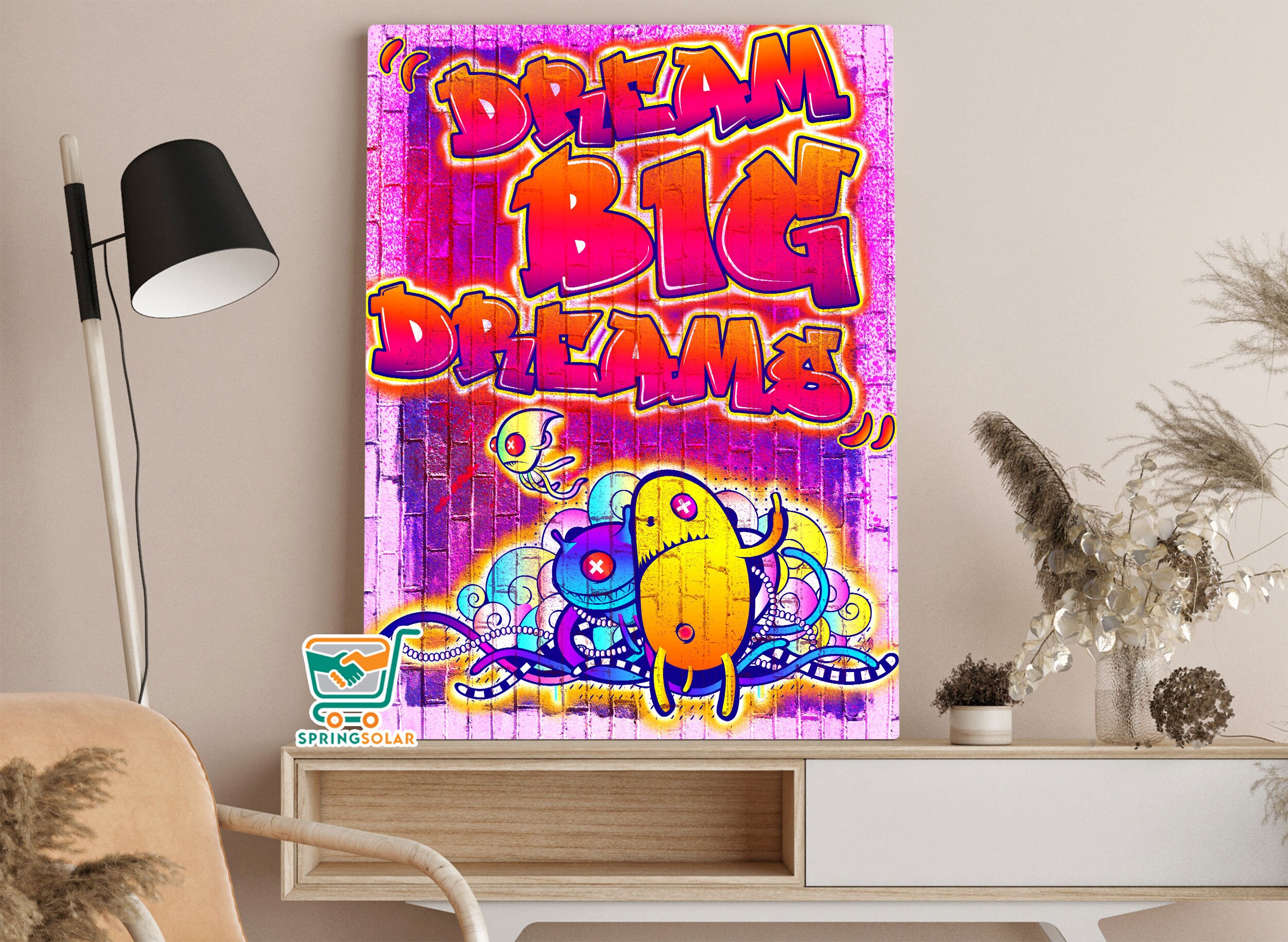 Graffiti Wall Art Canvas Dream Big Dreams Canvas Print for | Etsy