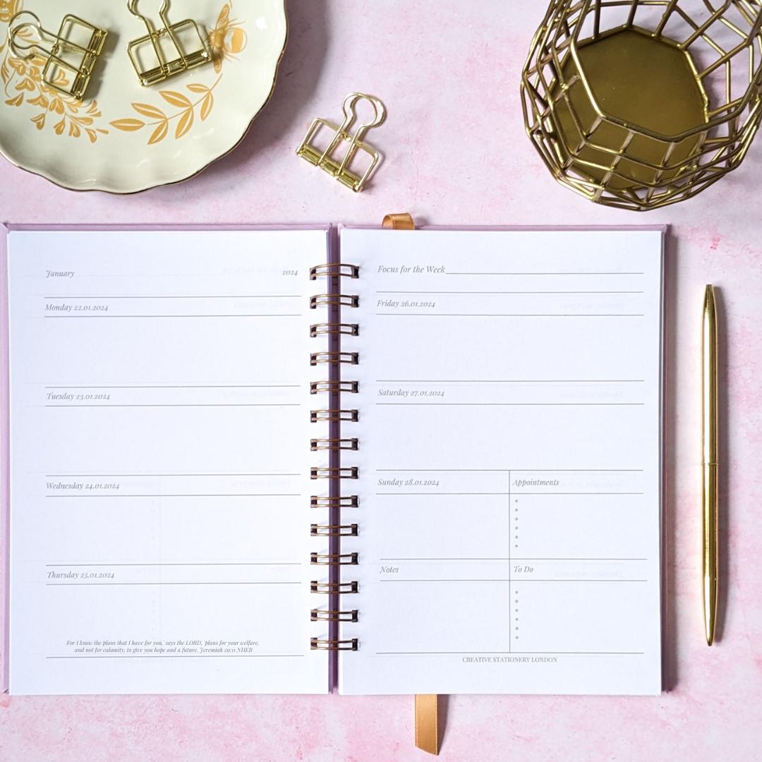 Personalised Luxury Christian Faith 2025 Diary Daily Lifestyle Planner ...