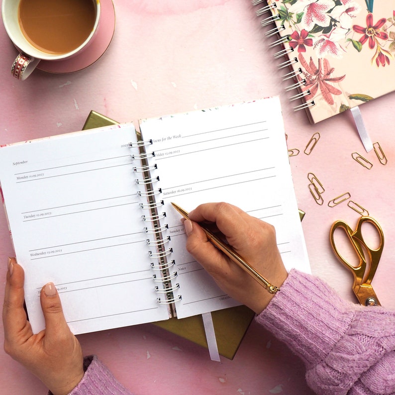 2024 Personalised Diary Grey Week View A5 Hardcover Ring - Etsy