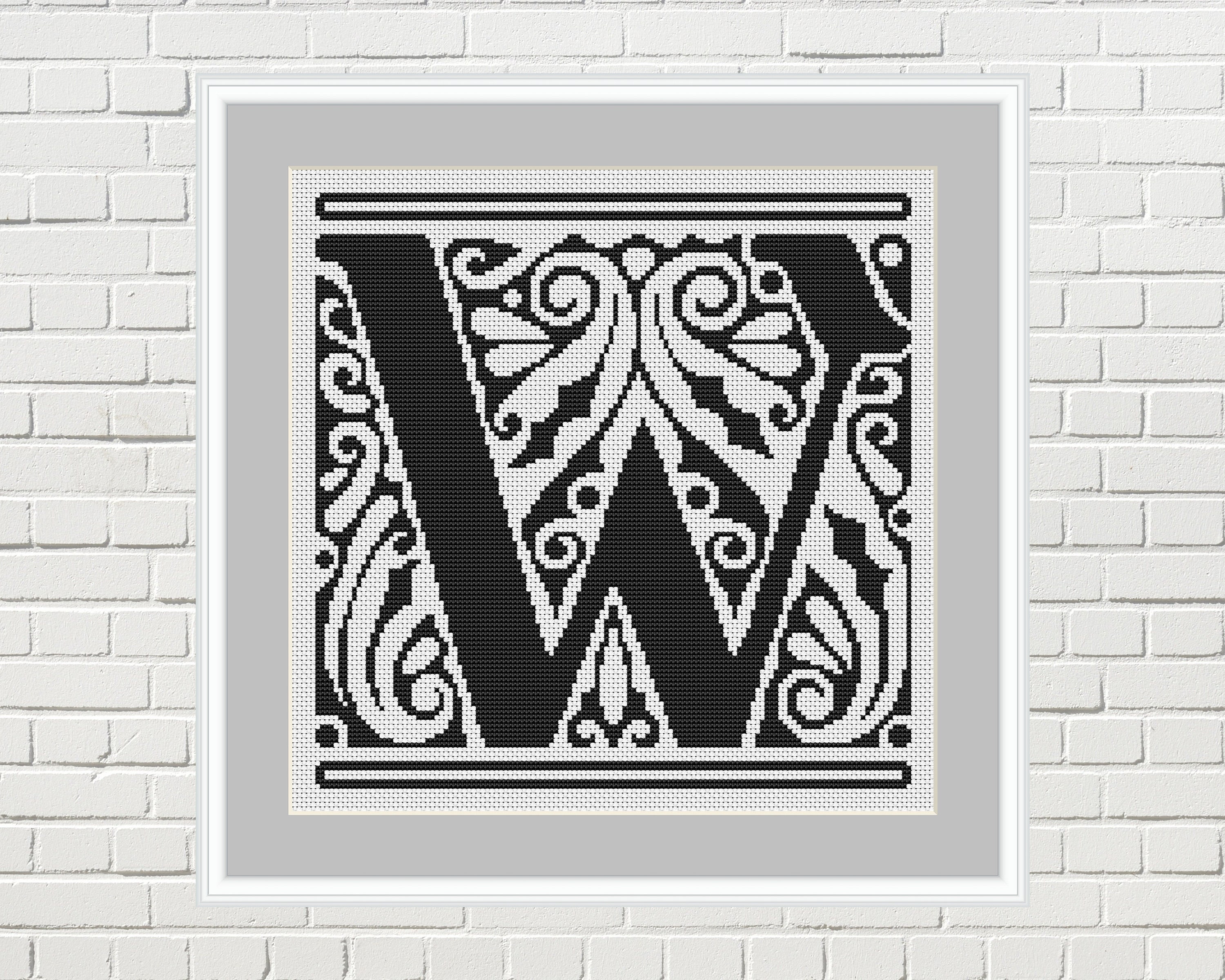 Calligraphy Letter W monogram alphabet monochrome symbol with | Etsy