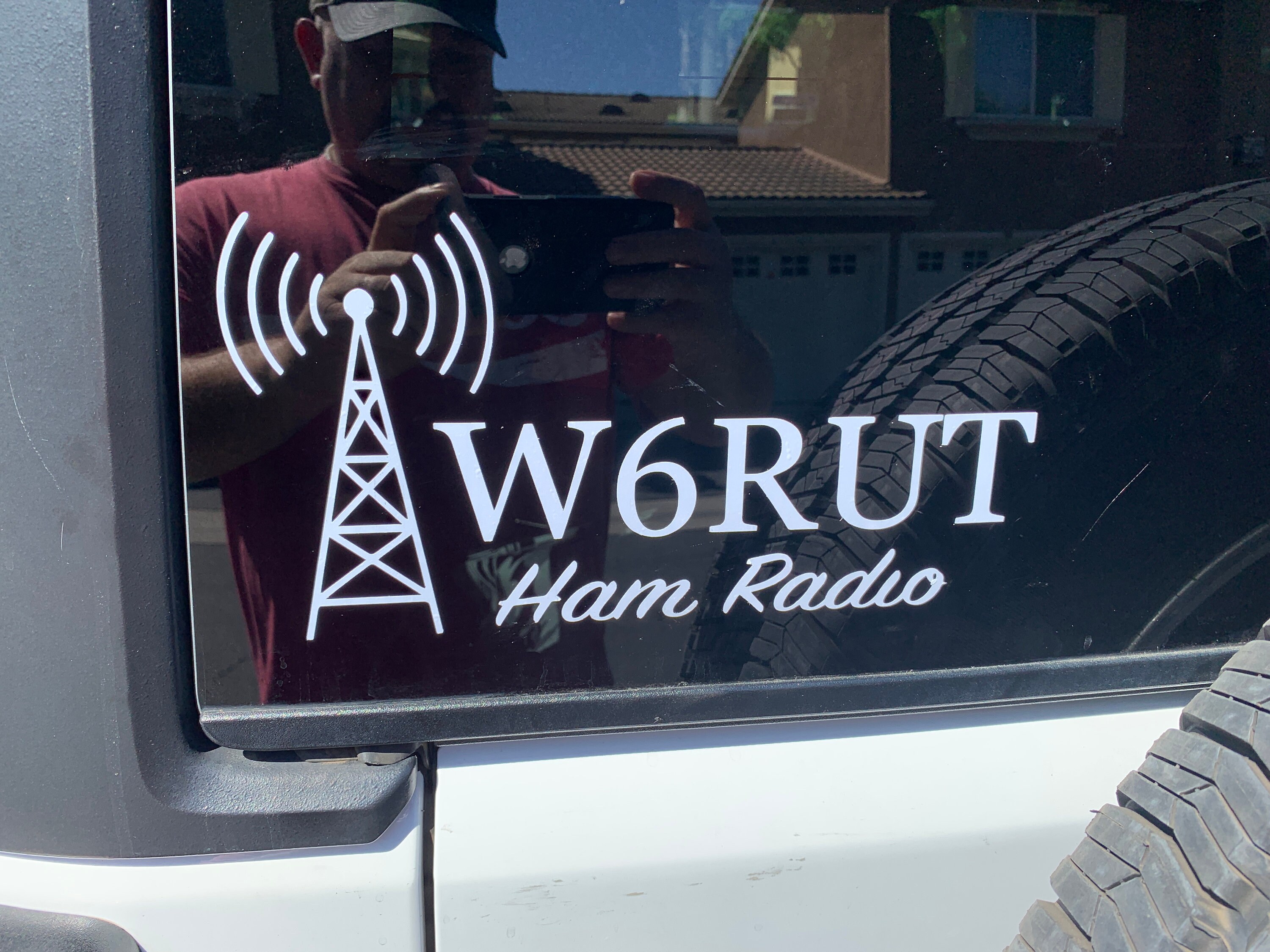2 Of 6 Amateur Radio Ham Call Sign F Decal Sticker Car Bumper Window