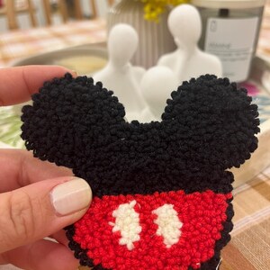 Handmade Punch Needle , Mickey Mouse Coasters, Tufted Mug Rug Punch ...