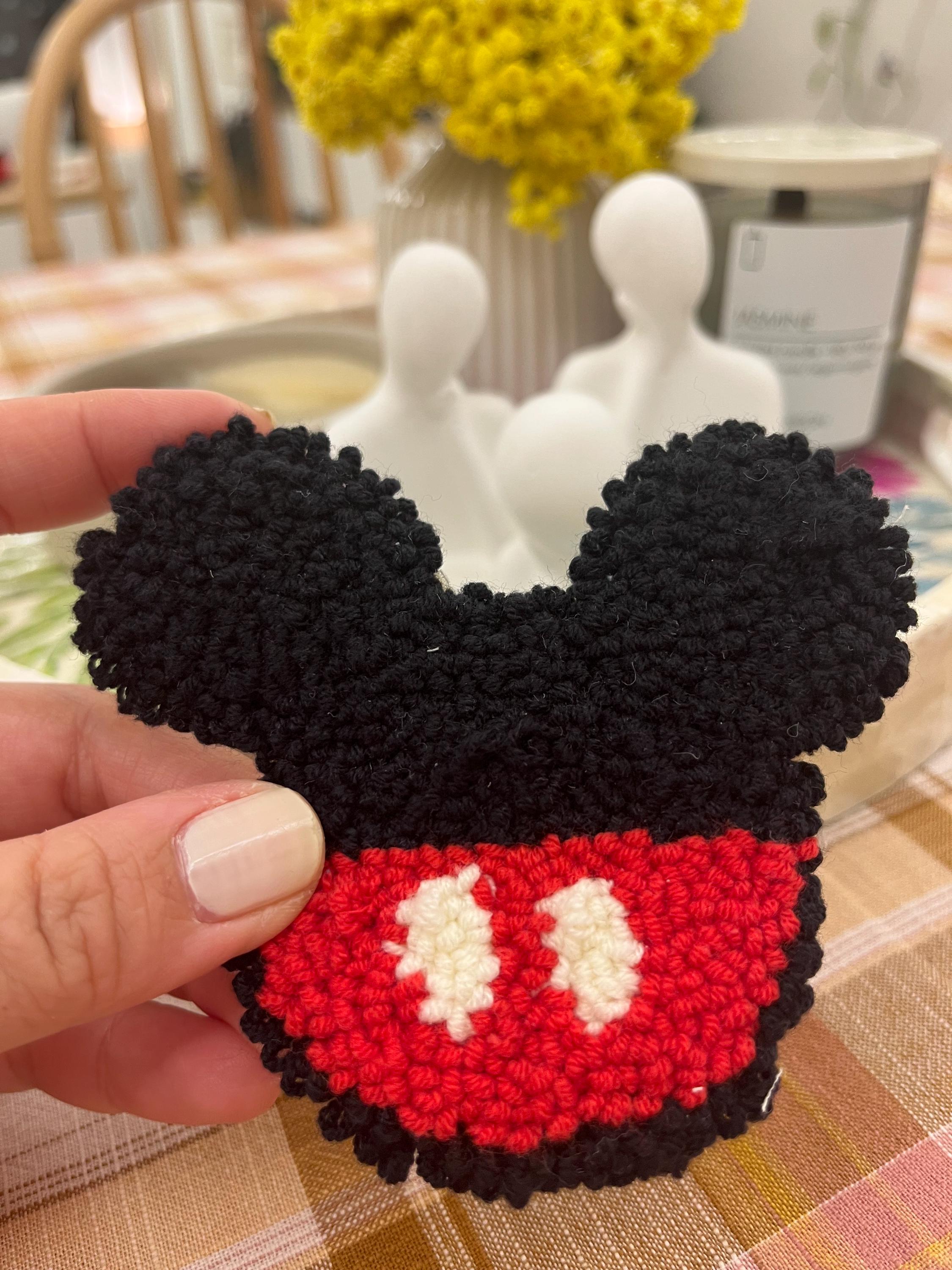 Handmade Punch Needle , Mickey Mouse Coasters, Tufted Mug Rug Punch ...
