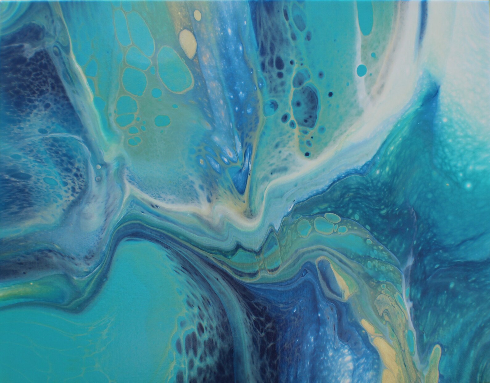 Original Paint Pour, Abstract Art, Fluid Artwork 16" X 20" Canvas - Etsy