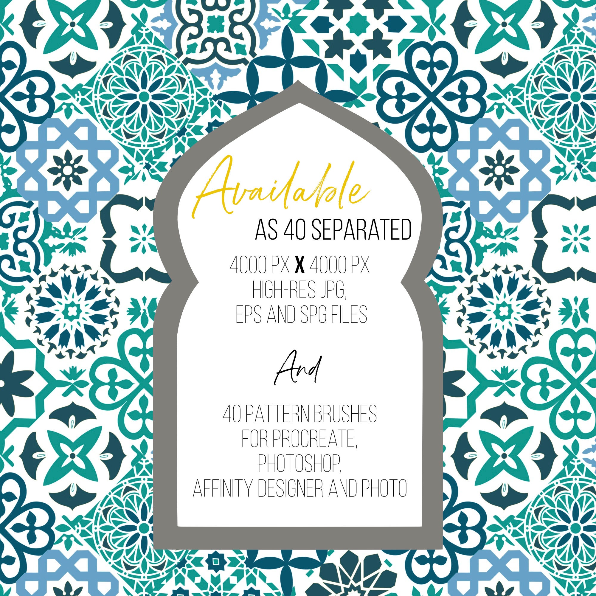 40 Islamic Moroccan Seamless Patterns | Procreate Brushes | Seamless Pattern | Photoshop Brushes ...