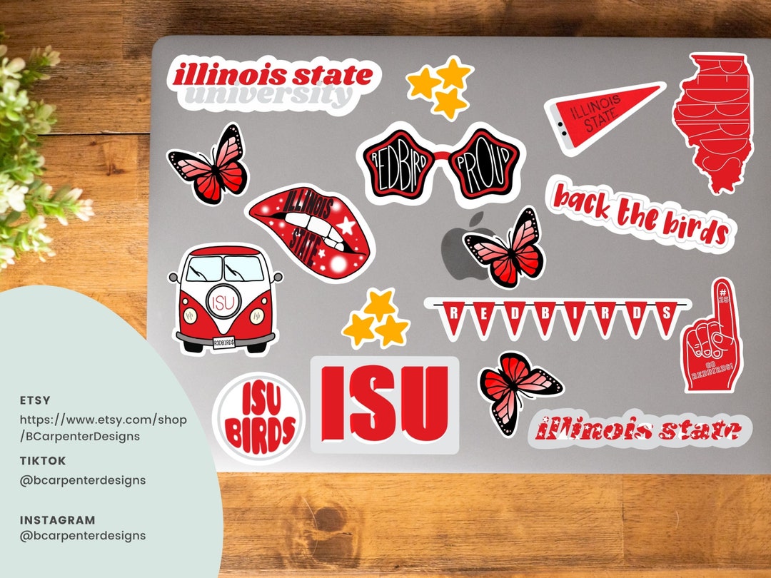 Illinois State University Sticker Pack Custom Waterproof - Etsy
