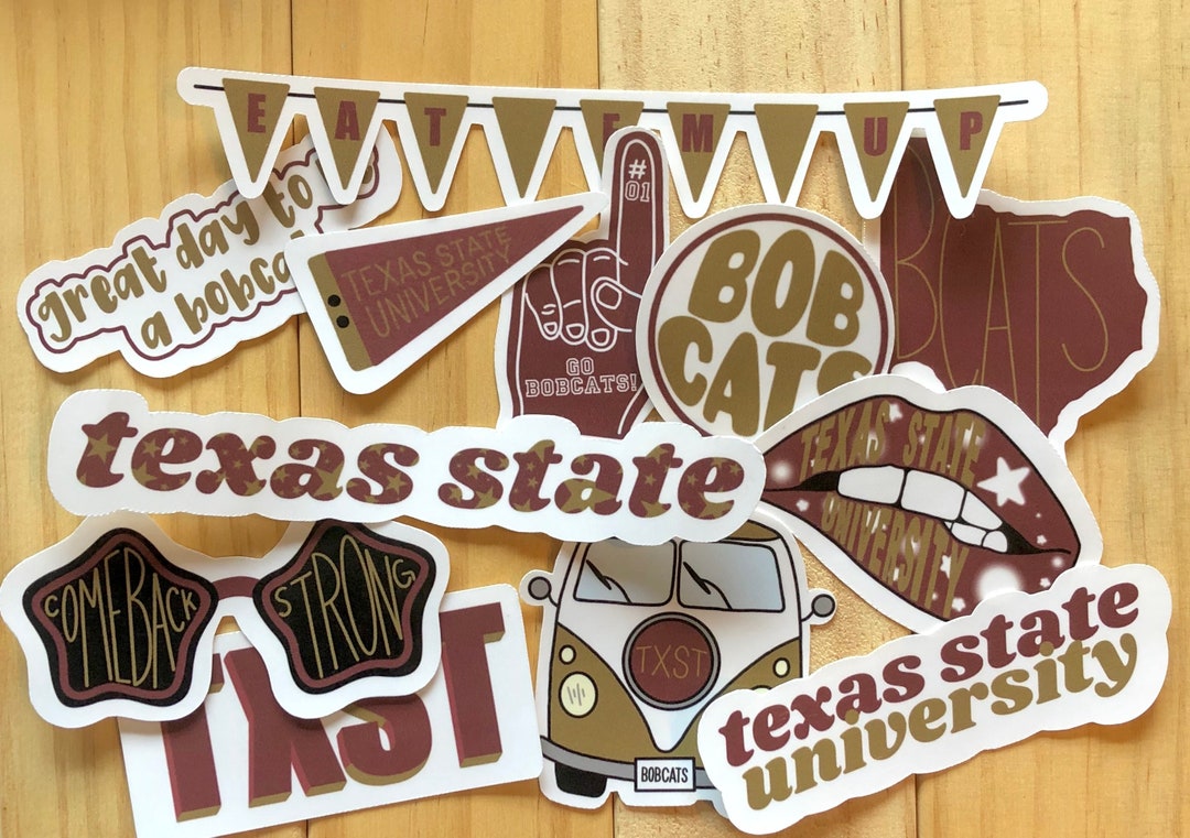 Texas State University Sticker Pack Custom Waterproof - Etsy