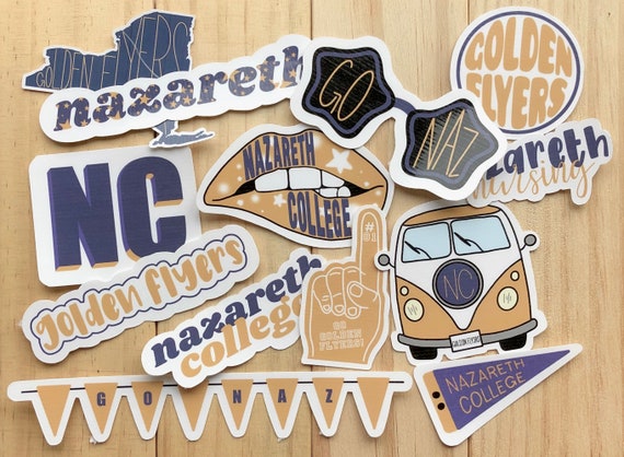 Nazareth College Sticker Pack Custom Waterproof Sticker - Etsy