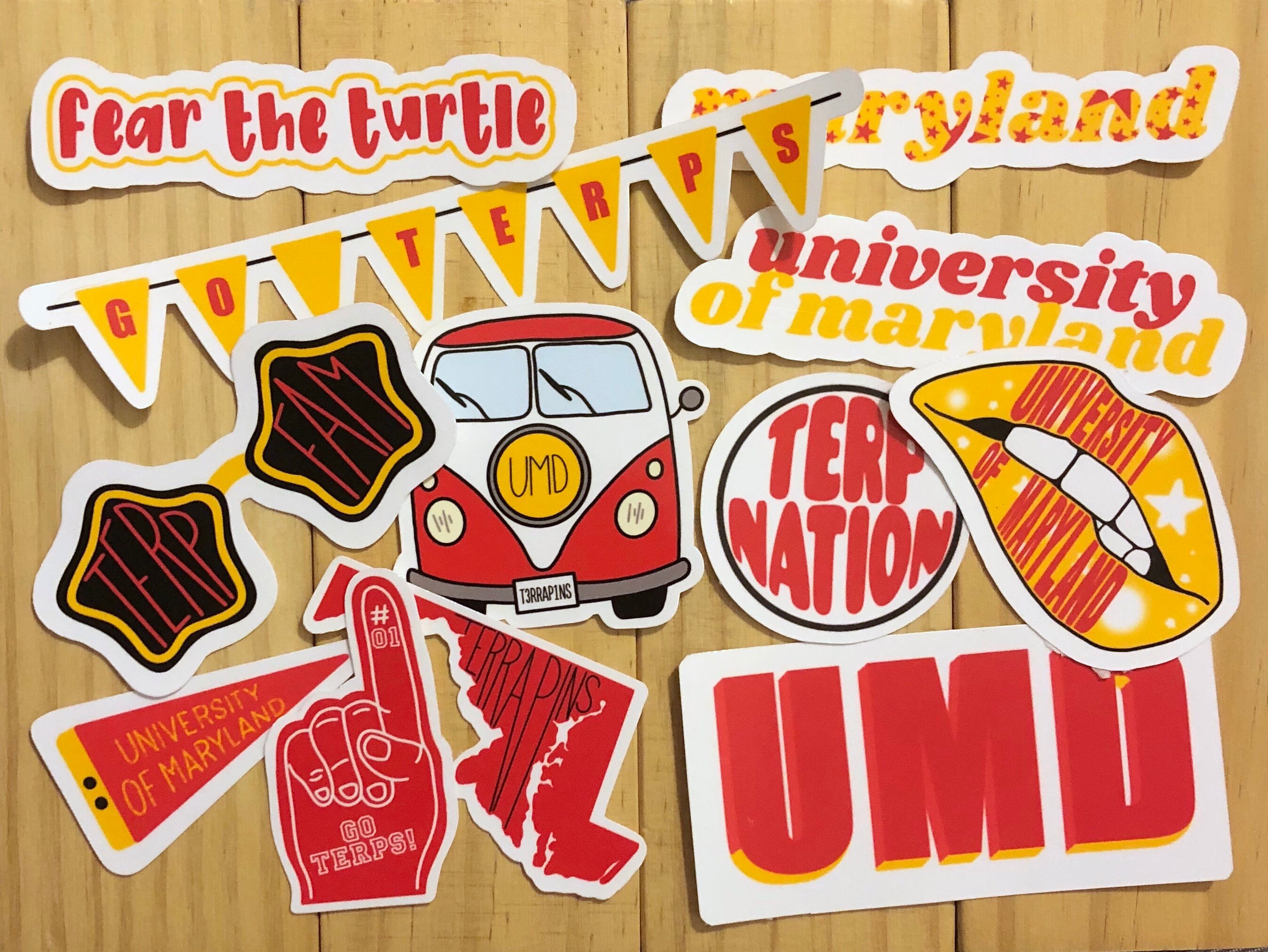 University of Maryland Sticker Pack Custom Waterproof | Etsy