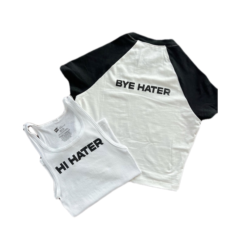 Hi Hater Bye Hater Crop Top L Y2k Aesthetic Trendy Cropped - Etsy