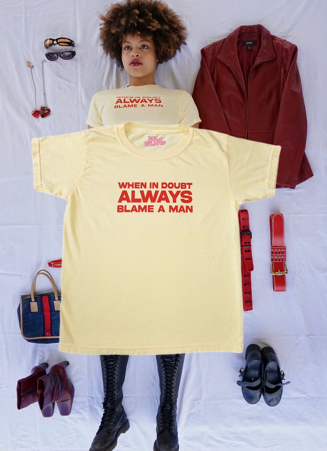 When in Doubt Baby Tee L Y2k Trendy Cropped Baby Tee - Etsy