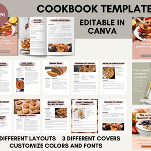 Cookbook Template | Editable Canva Templates | Family Cookbook Template ...
