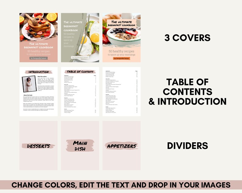 Cookbook Template | Editable Canva Templates | Family Cookbook Template ...