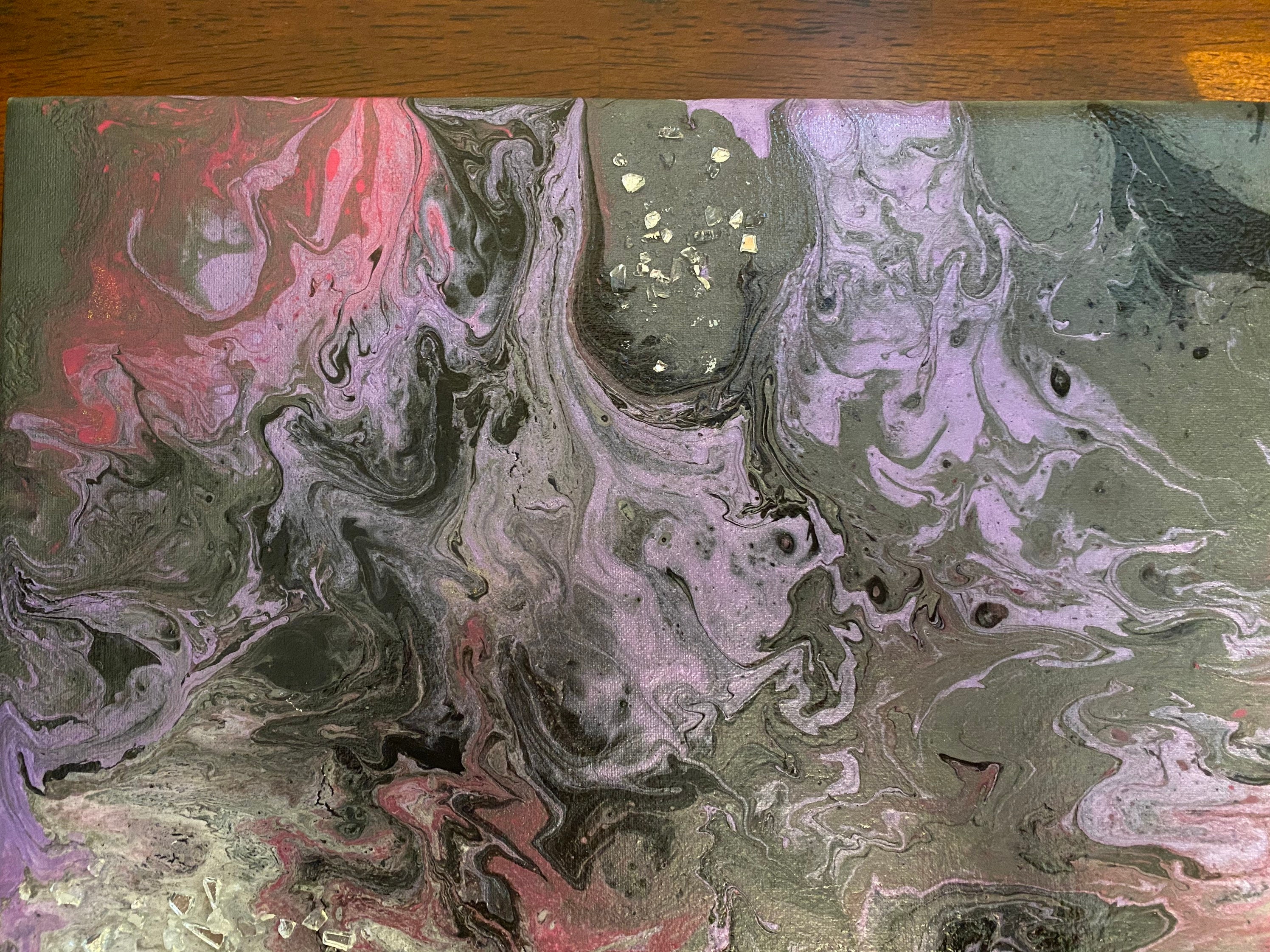 Geode Acrylic Paint Pour With Crushed Glass on 10 X 10 Canvas - Etsy