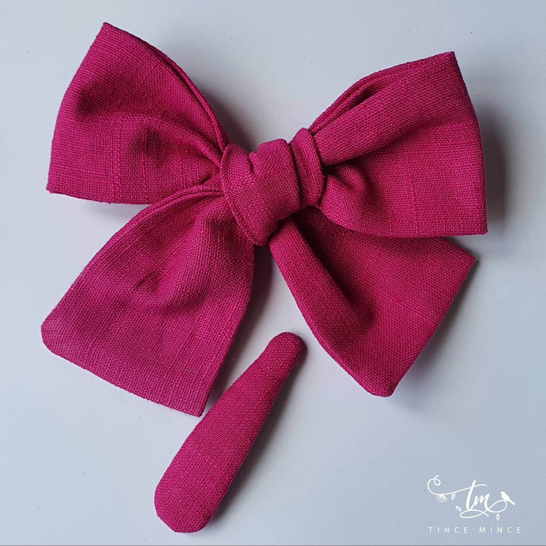 Neon Pink Linen Bow Hand Tied 29 Colours 3 Sizes Hand Tied - Etsy