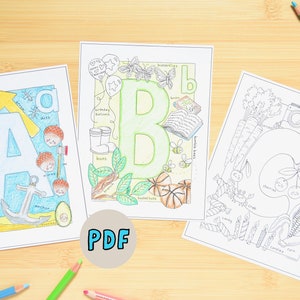 ABC Flashcards 5x7 Coloring - Printable ABC Kids Coloring, Homeschool ...