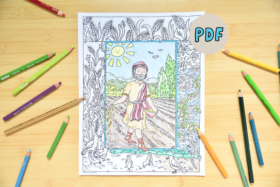 The Sower and the Seed Parable Coloring Page | Christian Printable ...