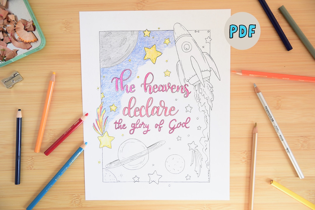 PDF Coloring Page - Space Themed Coloring Page - Christian Homeschool ...