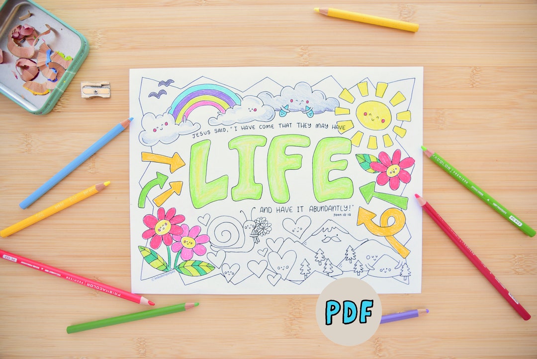 PDF Coloring Page - LIFE Coloring Page - Jesus is Life, Christian ...