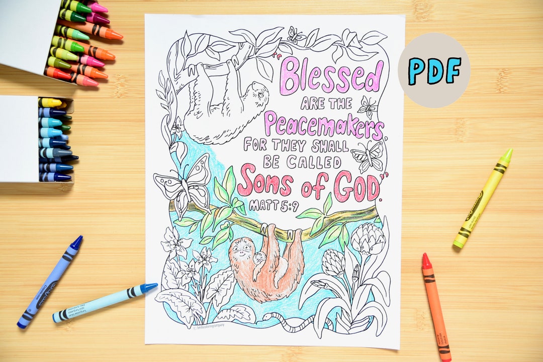 PDF Coloring Page - Sloth Jungle Coloring Page - Christian Homeschool ...