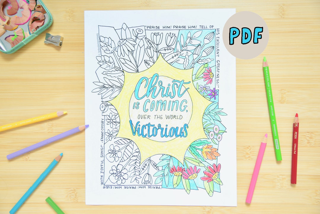 PDF Coloring Page - Praise Jesus Hymn Coloring Page, Christian ...