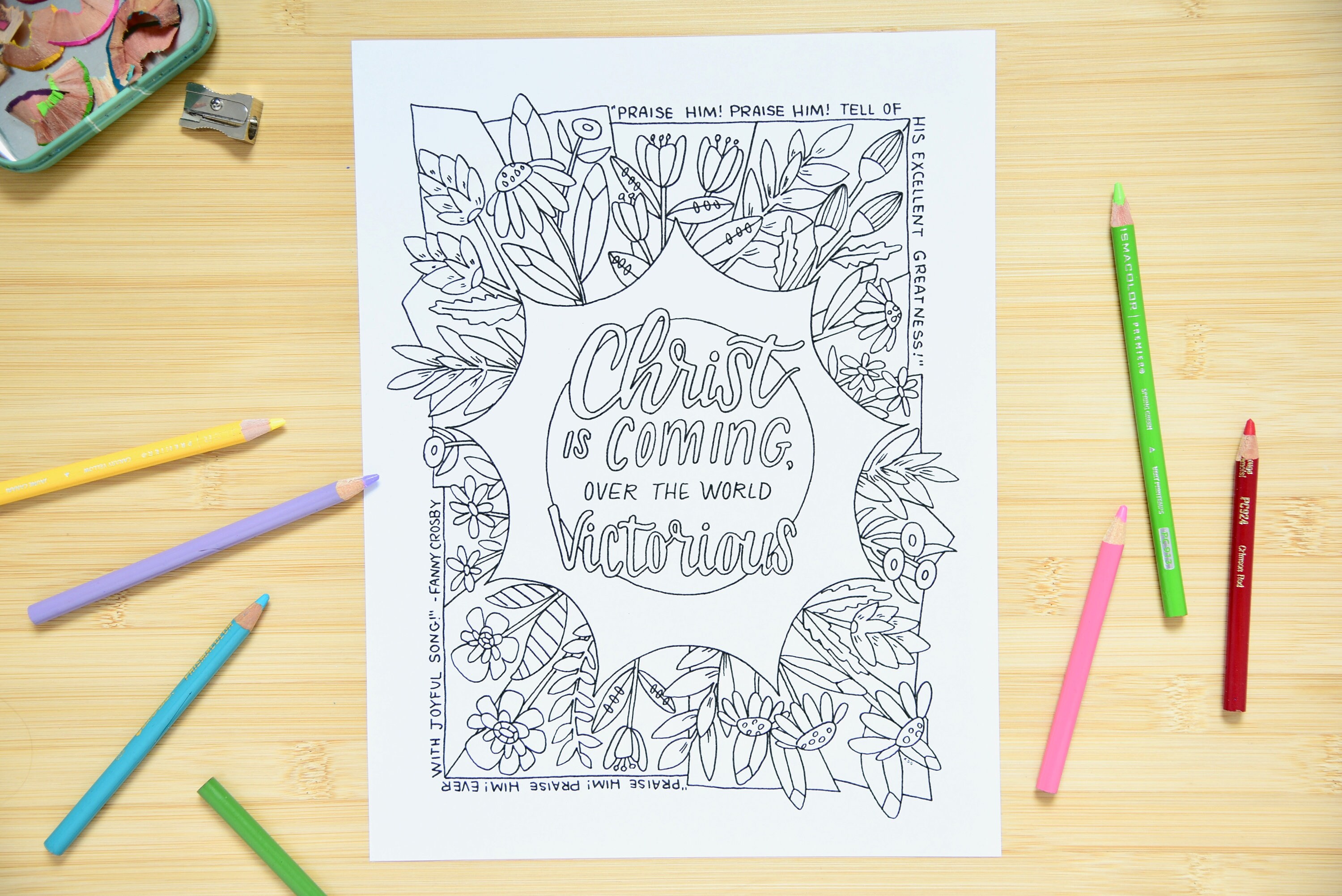 PDF Coloring Page - Praise Jesus Hymn Coloring Page, Christian ...