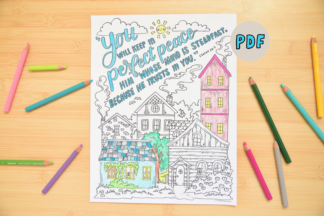 PDF Coloring Page PEACE Coloring Page Jesus is Life, Christian ...