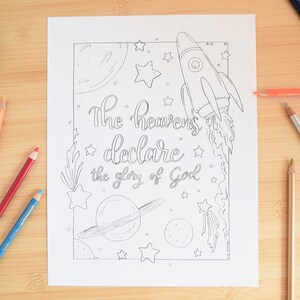 PDF Coloring Page - Space Themed Coloring Page - Christian Homeschool ...