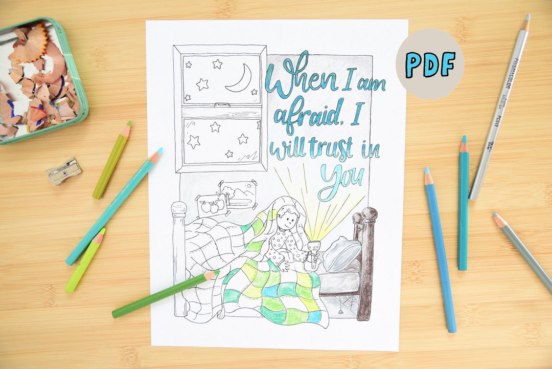 PDF Coloring Page - Trusting God Coloring Page, Christian Homeschool ...