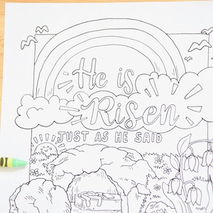 PDF Coloring Page - Jesus is Risen! Coloring Page, Christian Homeschool ...