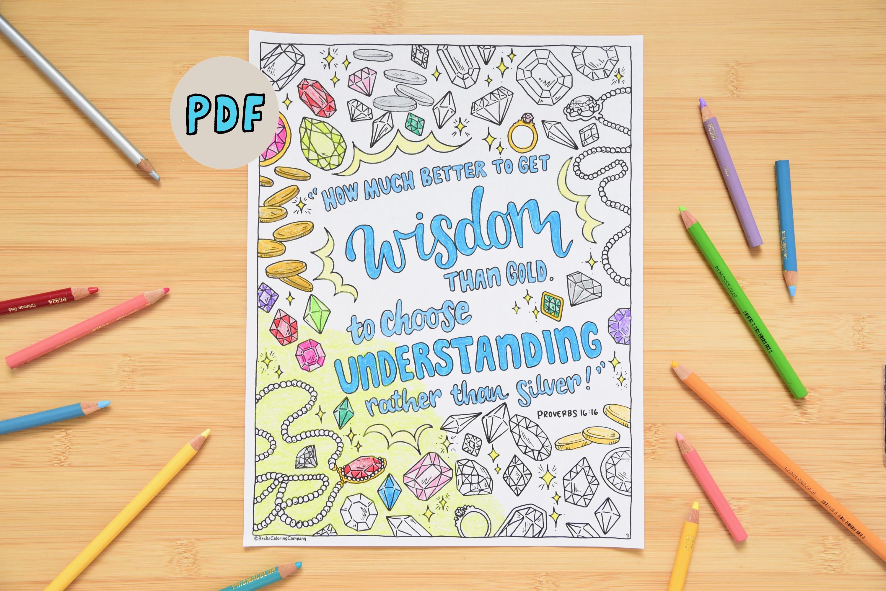 WISDOM Coloring Page - LIFE Coloring Page - Jesus Gives Wisdom ...