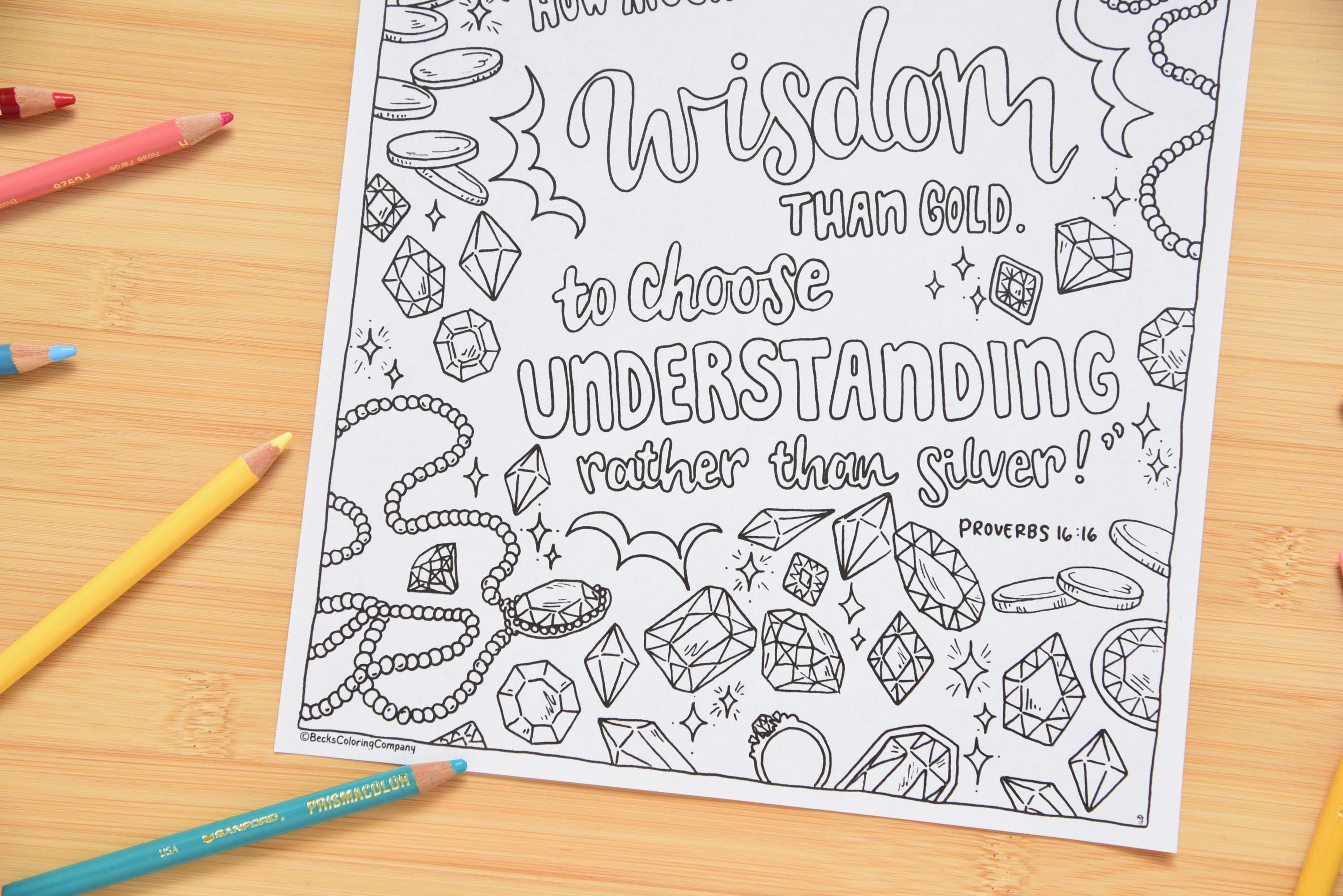 WISDOM Coloring Page - LIFE Coloring Page - Jesus Gives Wisdom ...