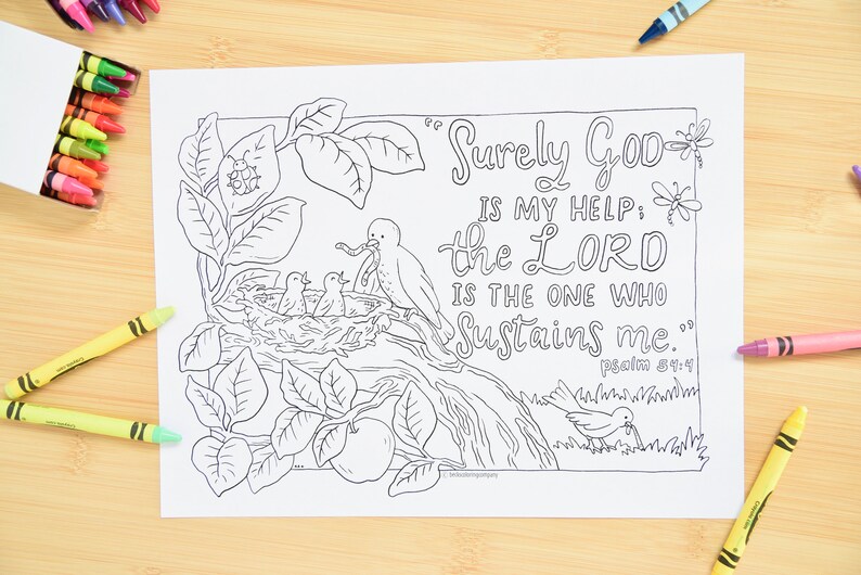 PDF Coloring Page God Helps ME Coloring Page christian - Etsy