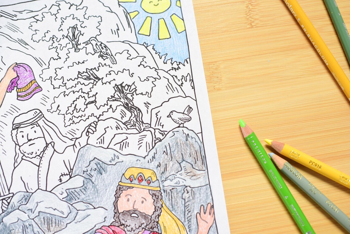 David & Saul Bible Story Coloring Pages | Kids Color Activity ...