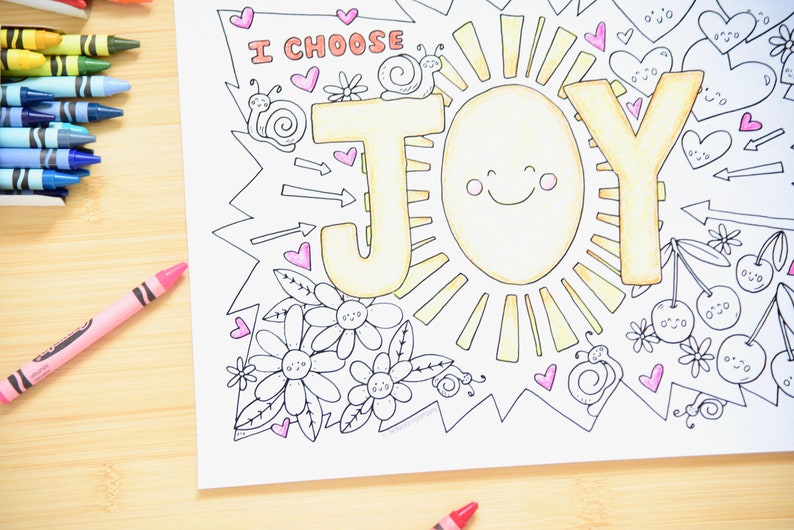 PDF Coloring Page Choose JOY Coloring Page Christian - Etsy