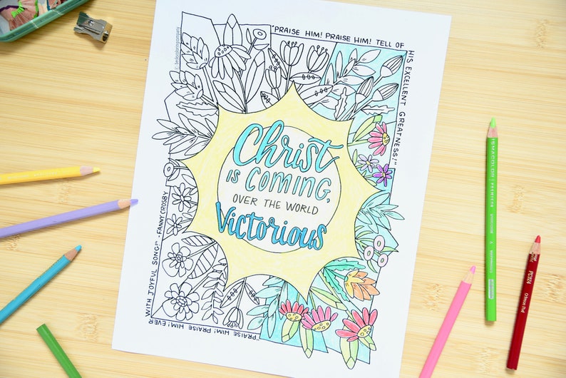 PDF Coloring Page - Praise Jesus Hymn Coloring Page, Christian ...