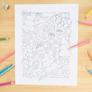PDF Coloring Page Sweet Candy Coloring Page - Printable Sweet Treat Art ...