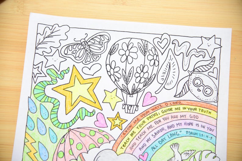 Jesus Teaches Me Coloring Page | Psalms 25 Bible Verse Coloring Sheet ...