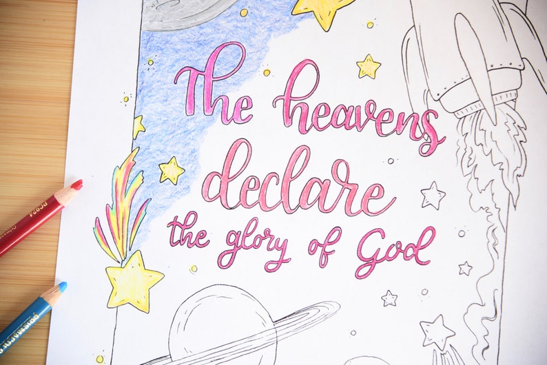 PDF Coloring Page - Space Themed Coloring Page - Christian Homeschool ...