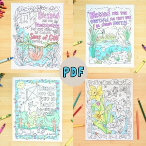 Color BEATITUDES Set - Coloring Page Set - VBS Activity - Homeschool ...
