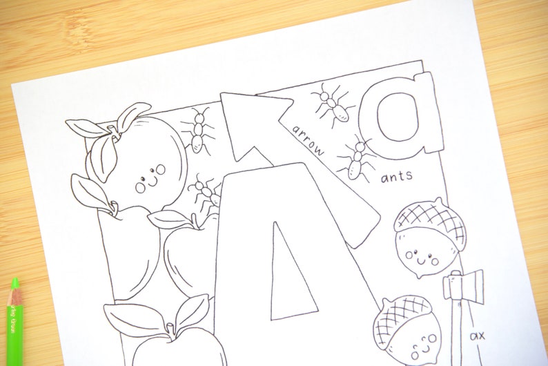 ABC Coloring Page PDF - Printable "a" is for Apple Coloring Page ...