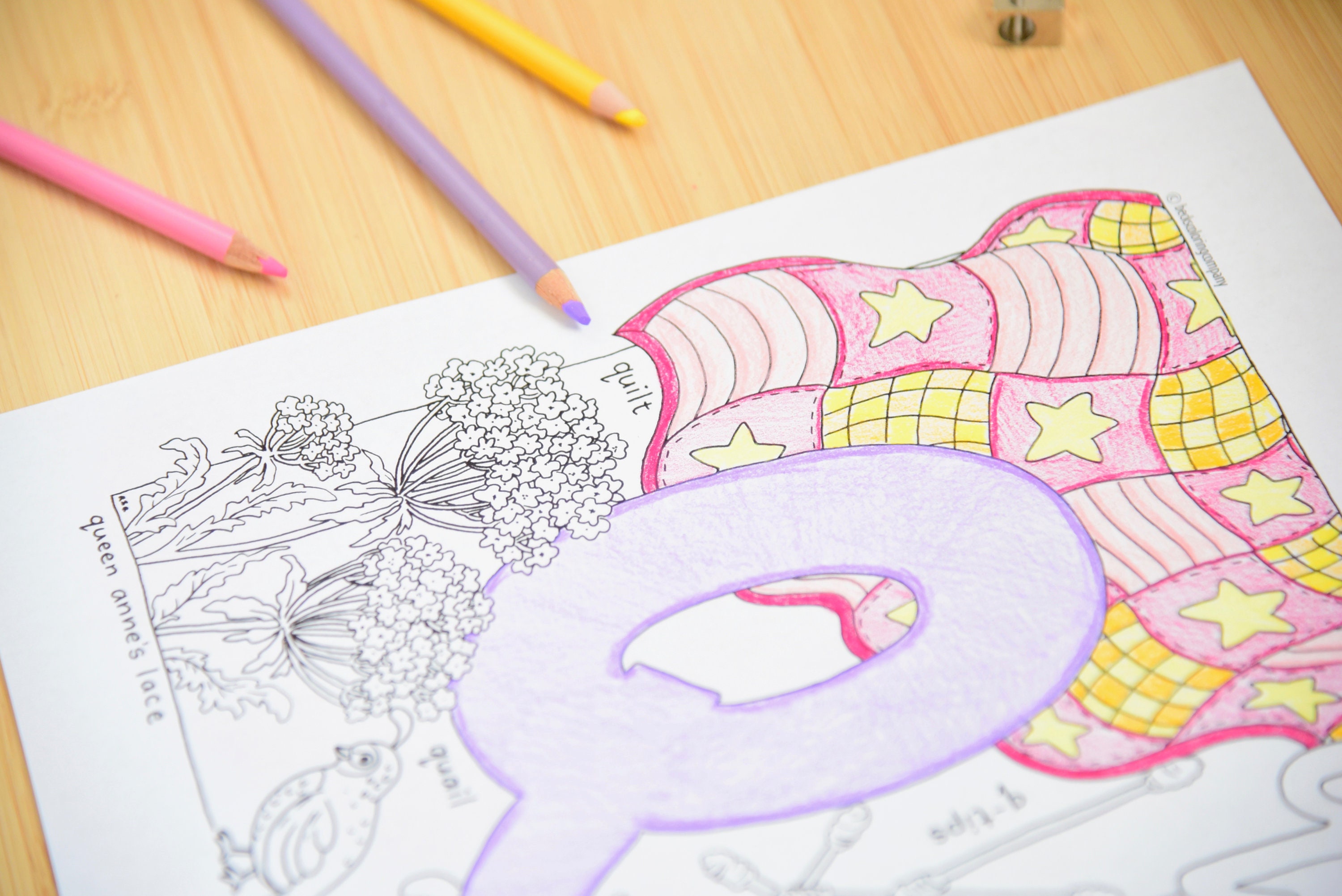 ABC Coloring Page PDF Printable q is for Quilt - Etsy Canada